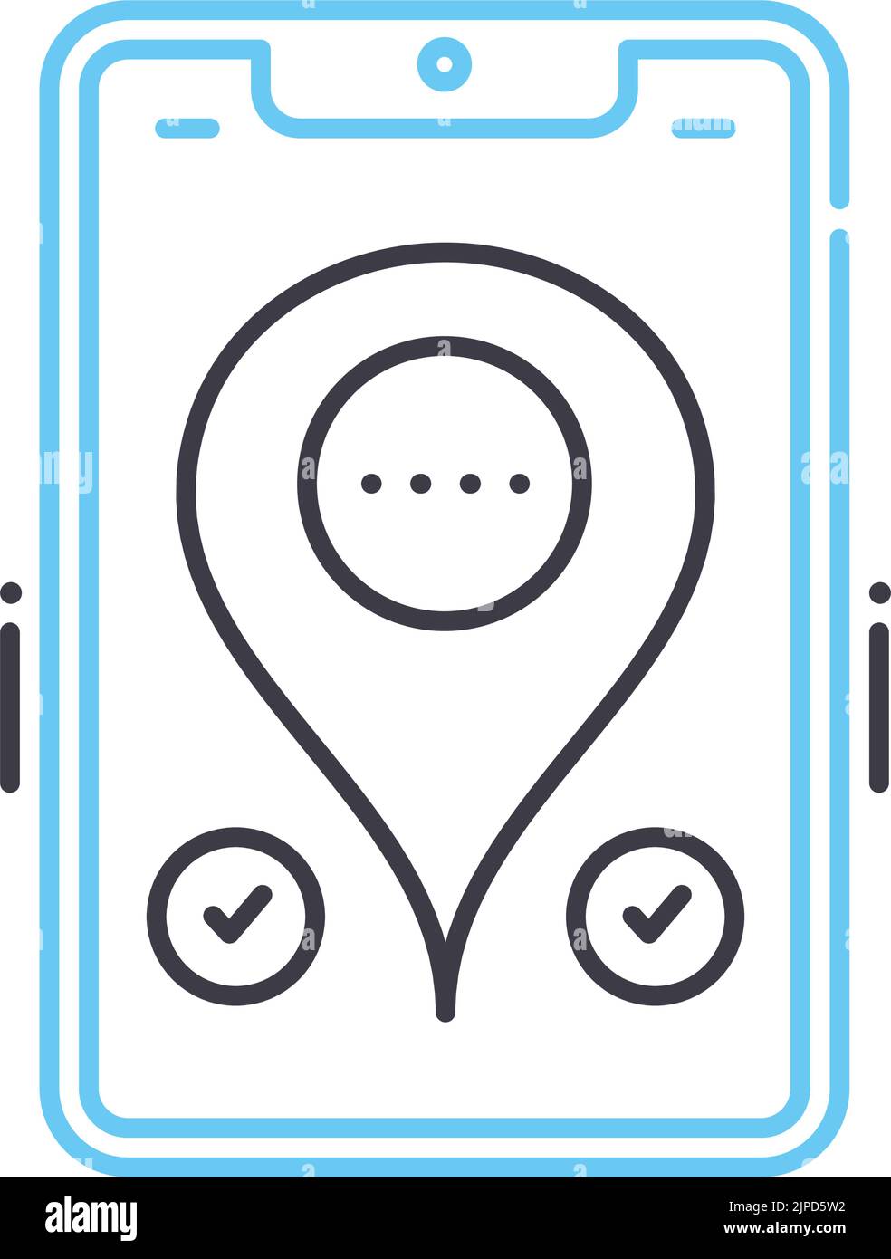 location finder line icon, outline symbol, vector illustration, concept ...