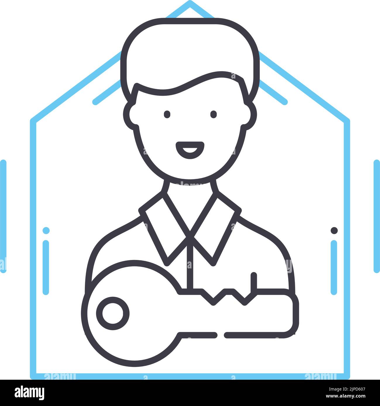 realtor line icon, outline symbol, vector illustration, concept sign ...