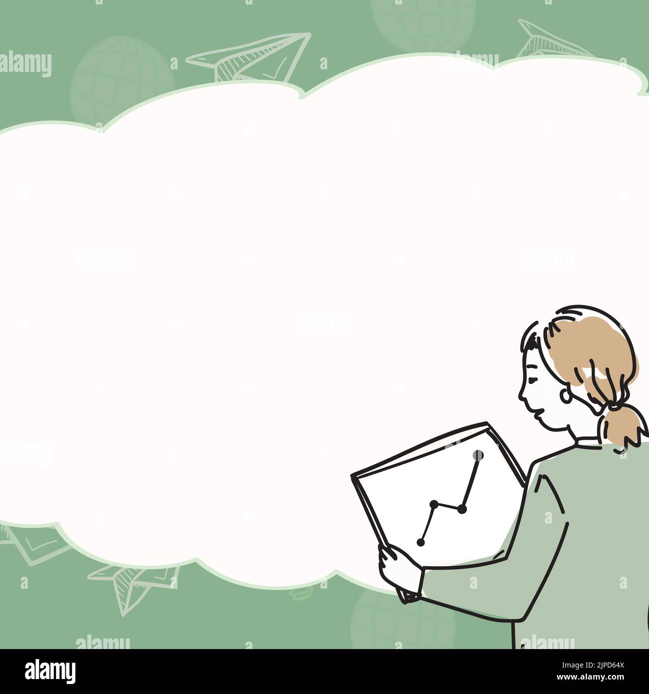 Lady In Uniform Standing Holding Tablet Showing Futuristic Technologies ...