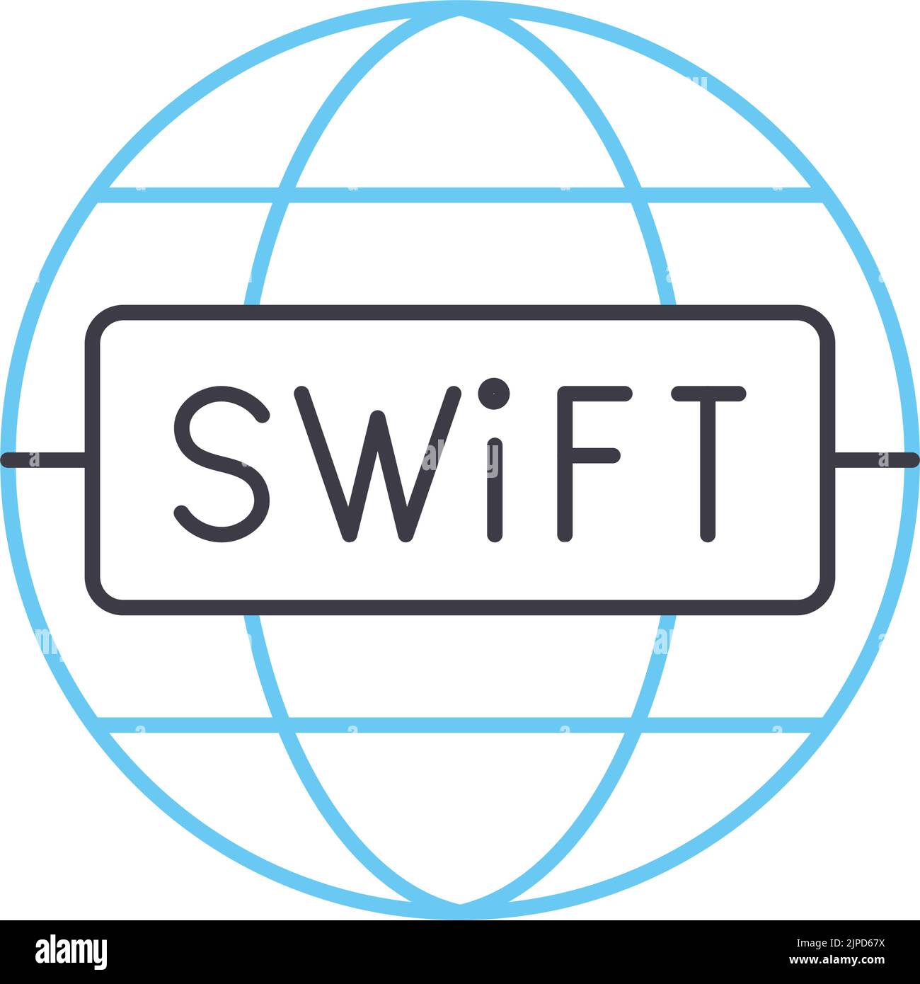 swift line icon, outline symbol, vector illustration, concept sign ...