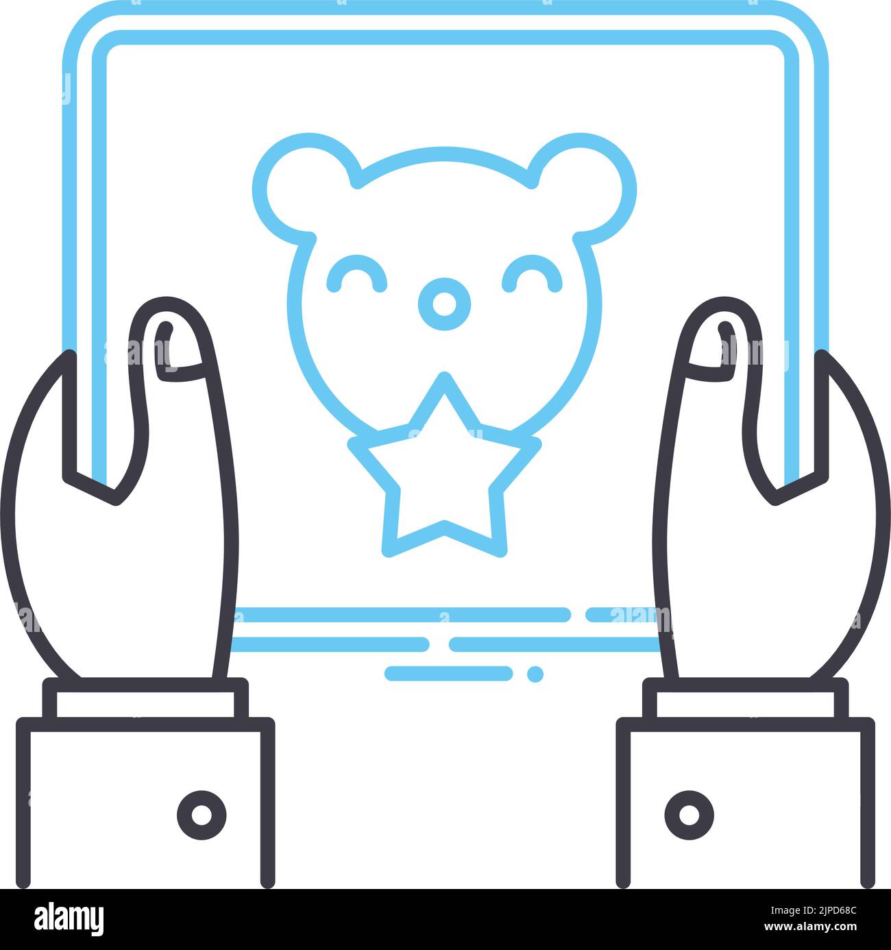 Smartphone Game Line Icon Outline Symbol Vector Illustration Concept Sign Stock Vector Image