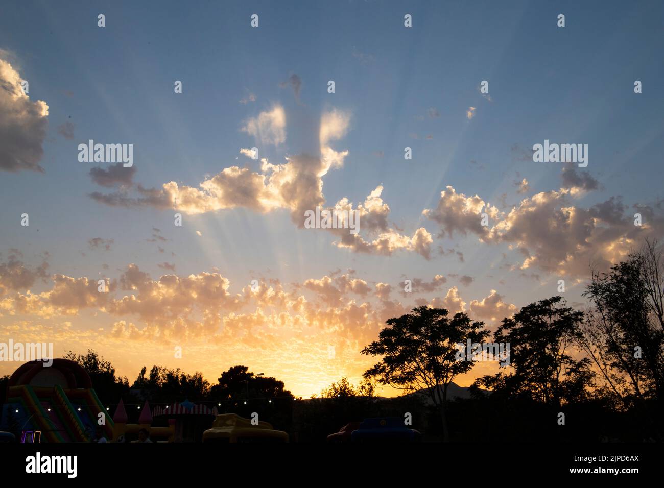 Panorama sunset sky for background or sunrise sky and cloud at morning ...