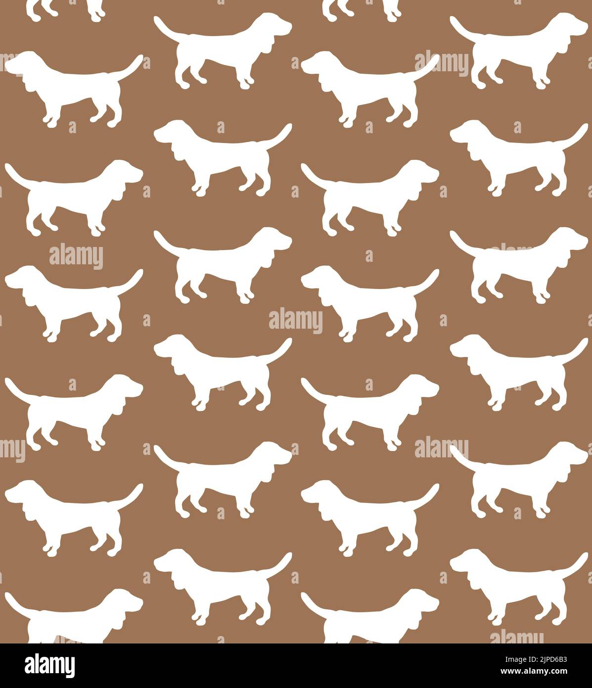 Vector seamless pattern of basset hound silhouette Stock Vector Image ...