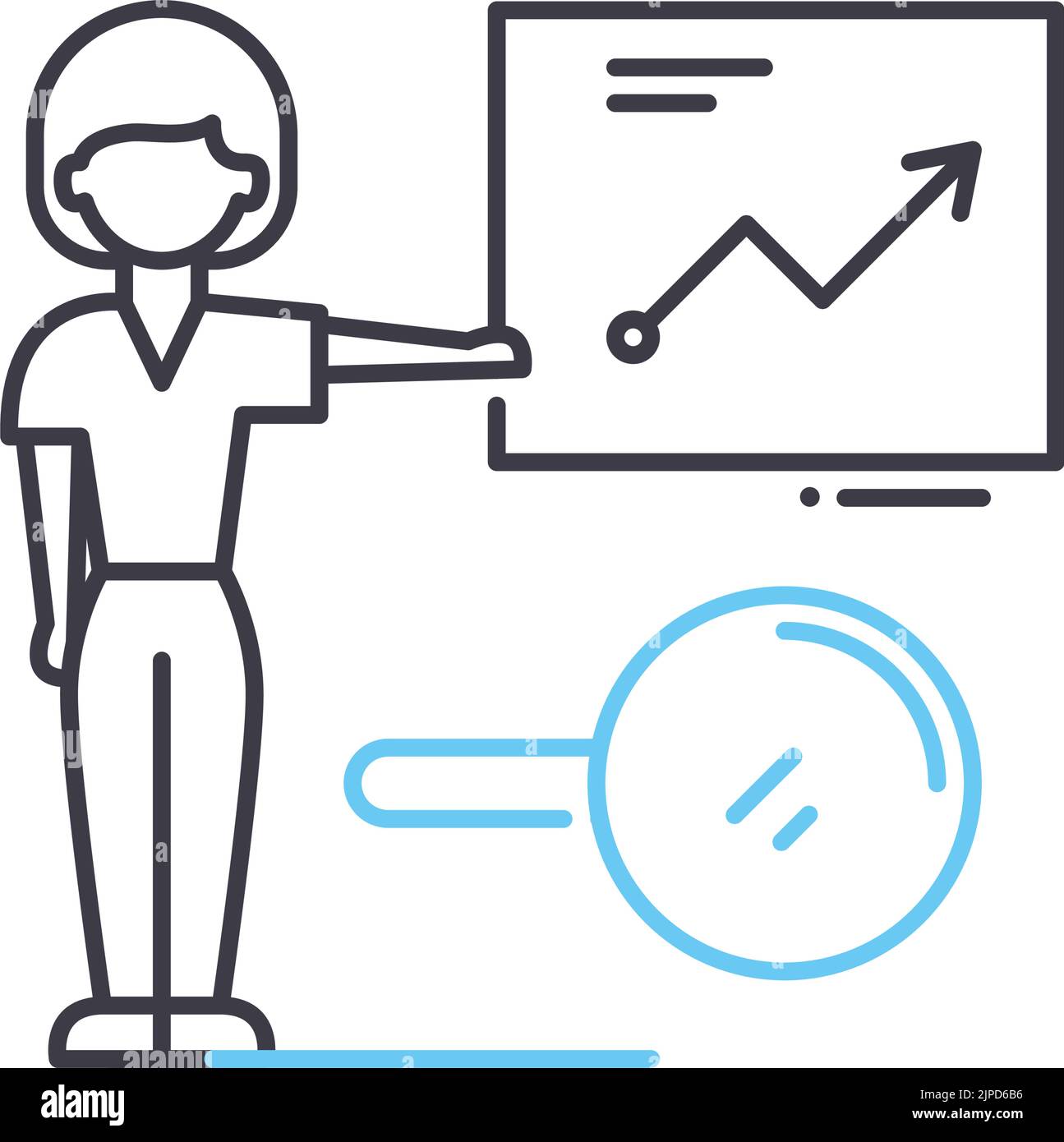 Trends Forecasting Line Icon Outline Symbol Vector Illustration
