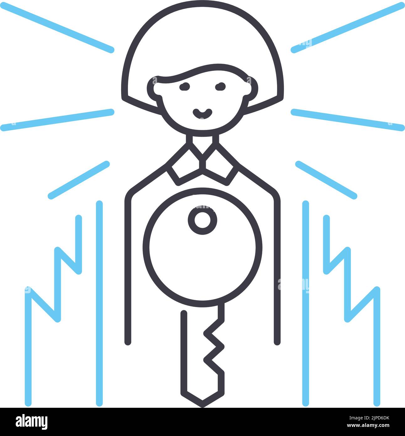 key person line icon, outline symbol, vector illustration, concept sign ...