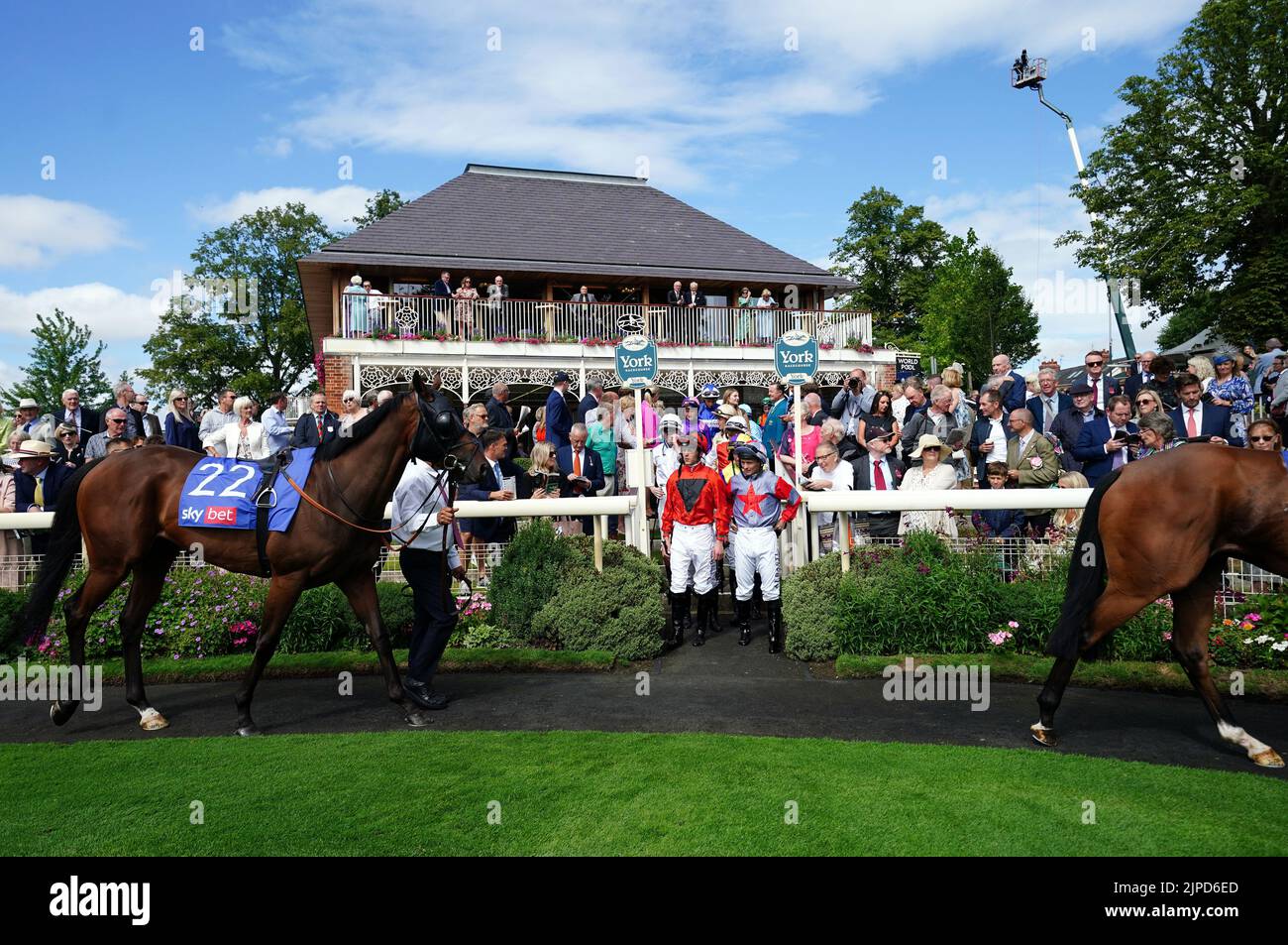 Jockeys ahead of the Sky Bet And Symphony Group Handicap on day one of ...