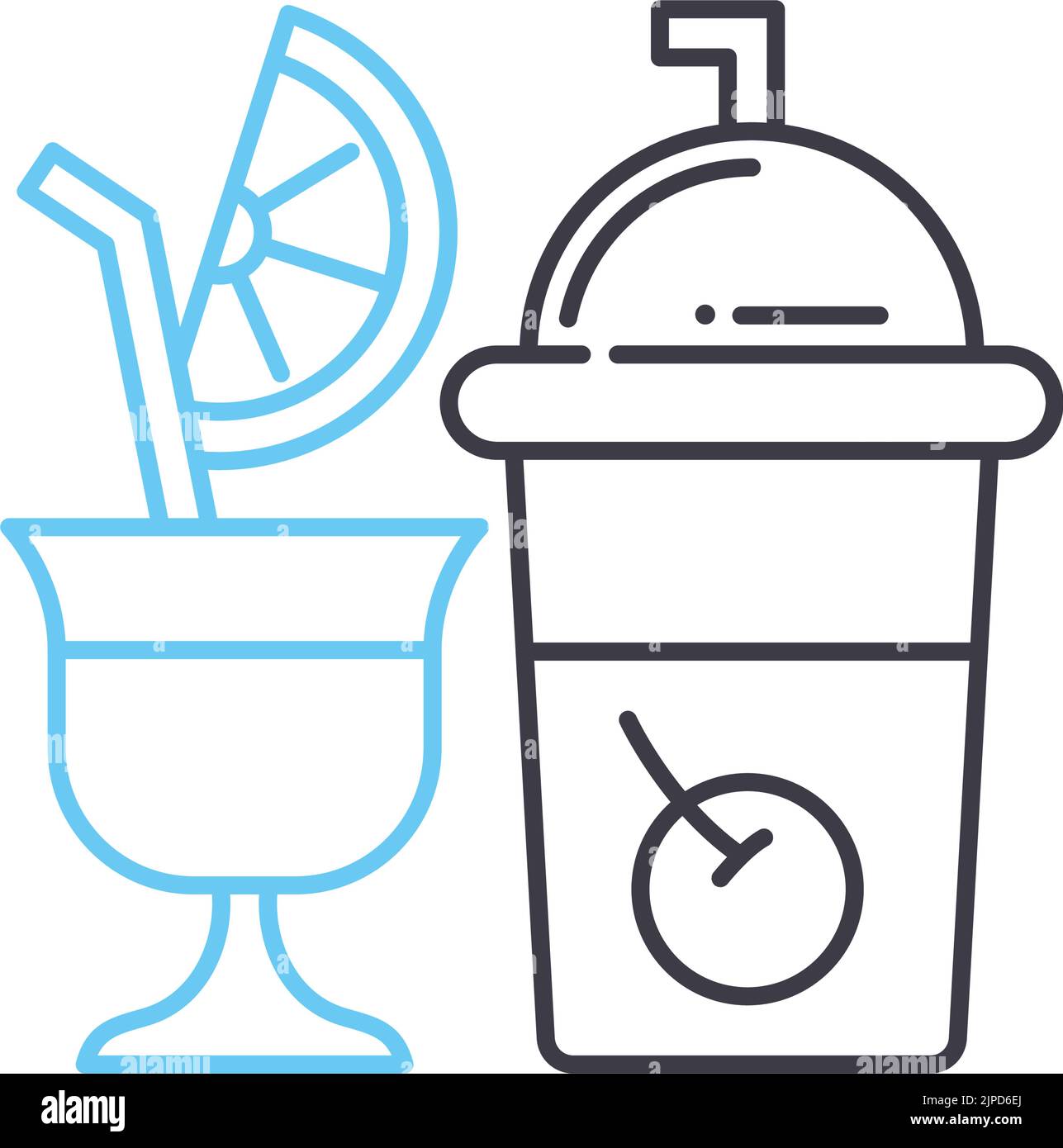 soft drink line icon, outline symbol, vector illustration, concept sign ...