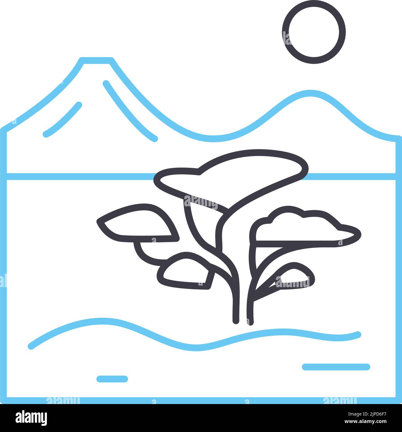 savana line icon, outline symbol, vector illustration, concept sign ...