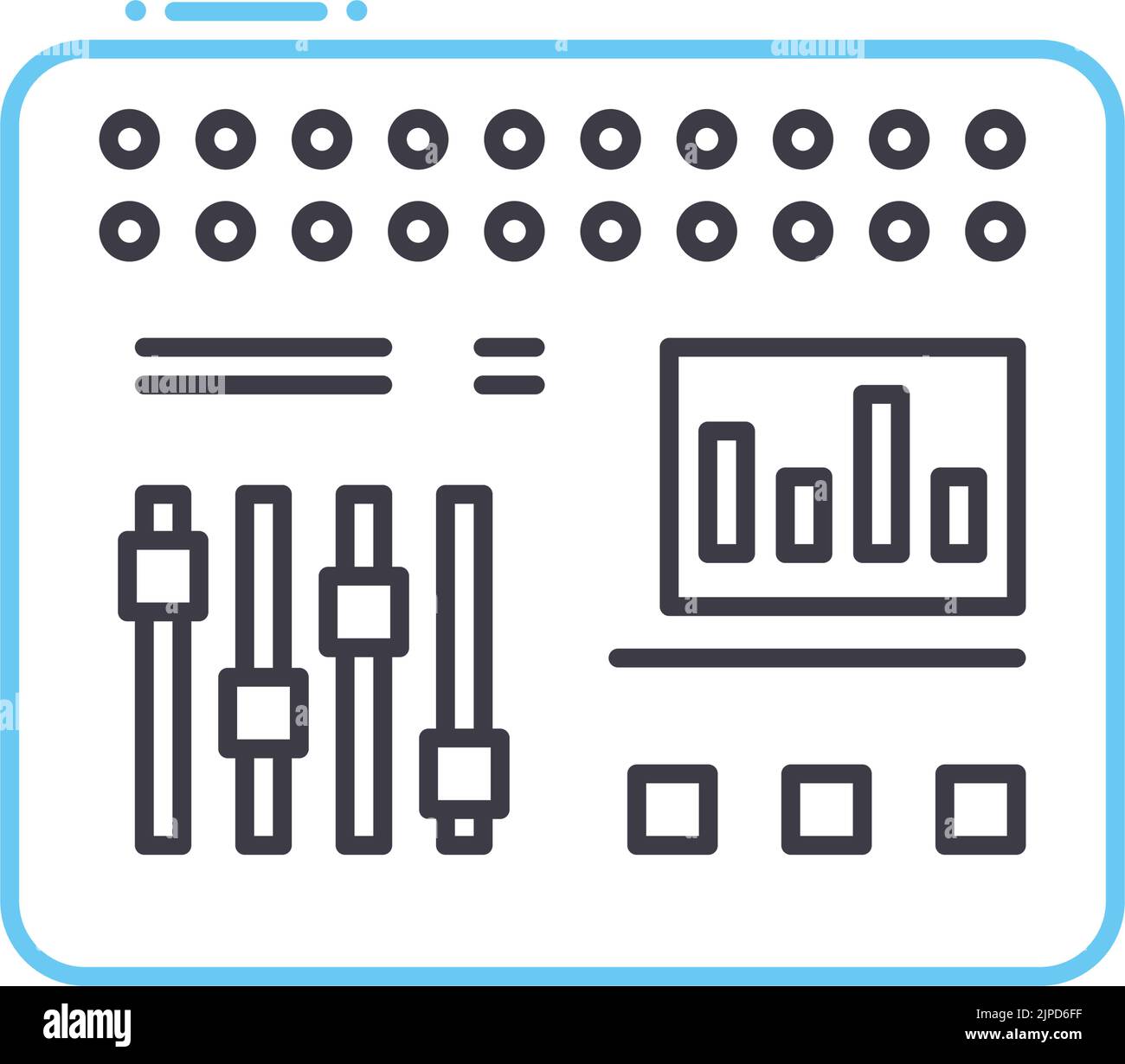 sound board line icon, outline symbol, vector illustration, concept ...