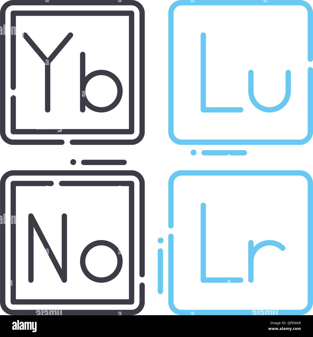 periodic table of elements line icon, outline symbol, vector ...