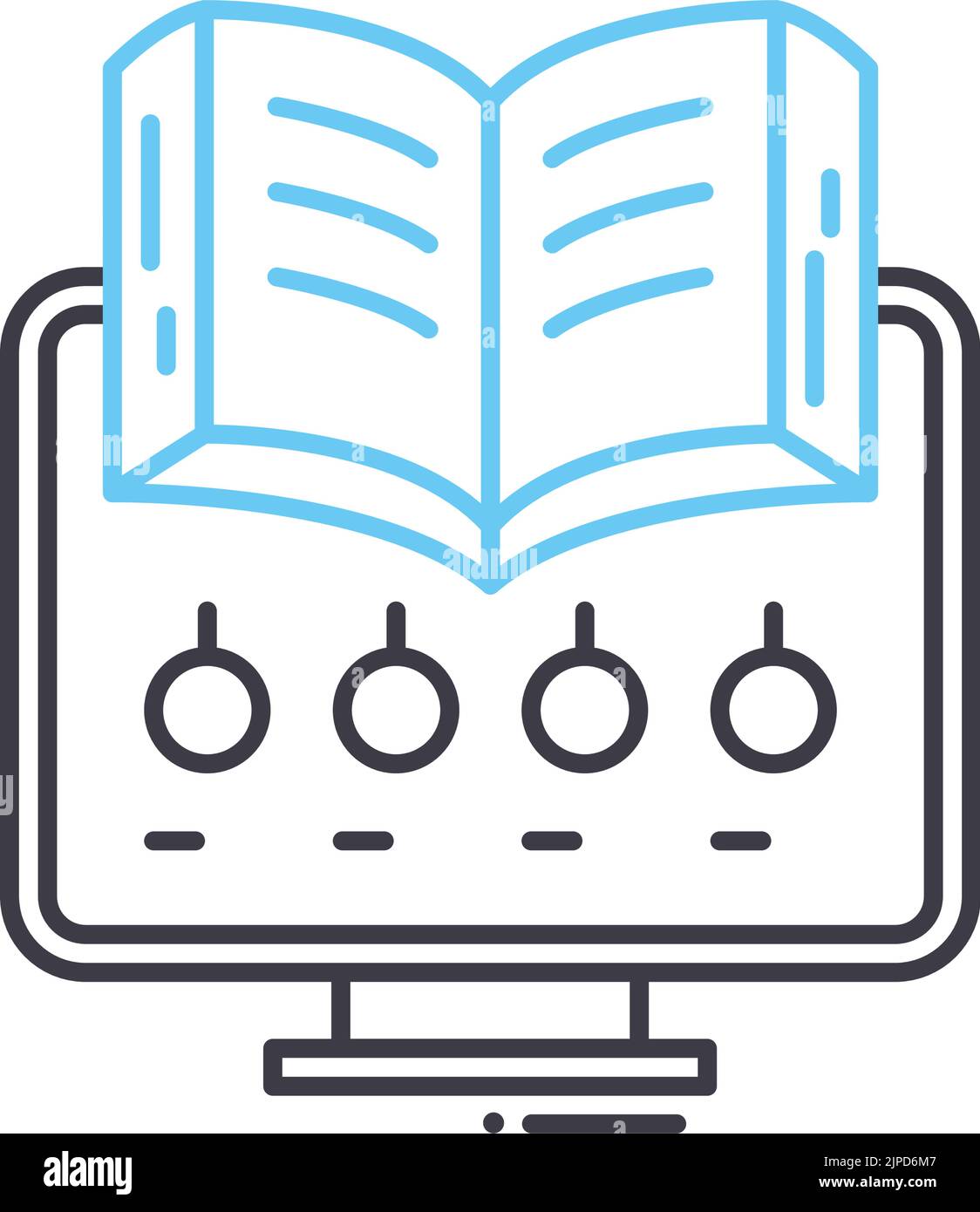 reading online line icon, outline symbol, vector illustration, concept ...