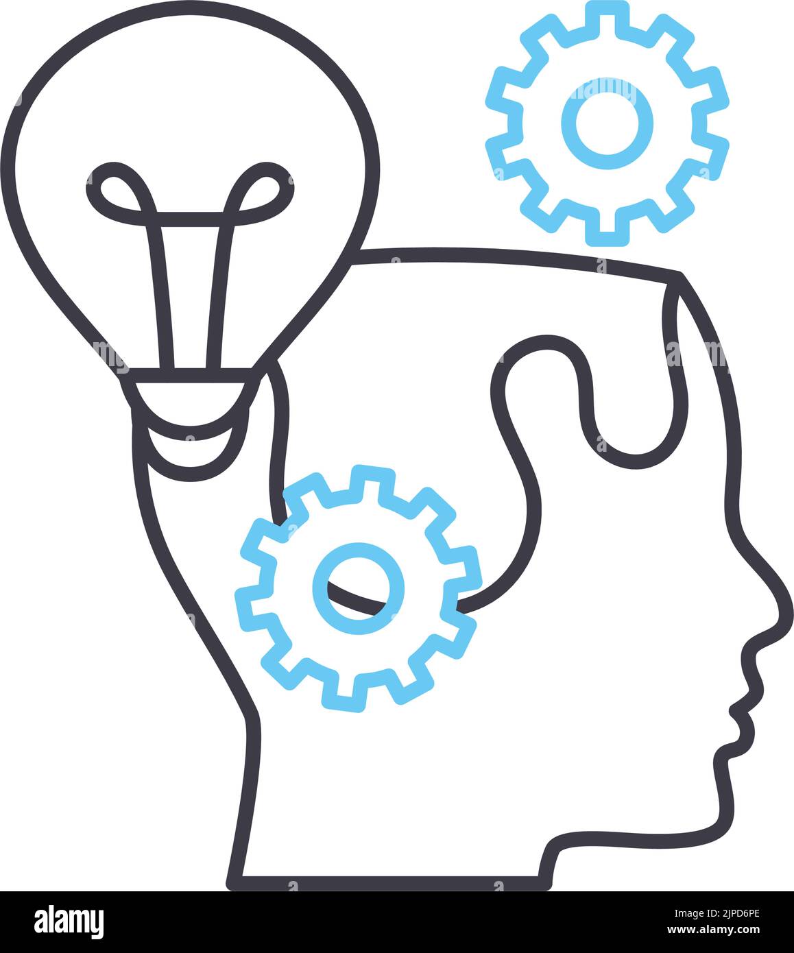 machine laerning technology line icon, outline symbol, vector ...