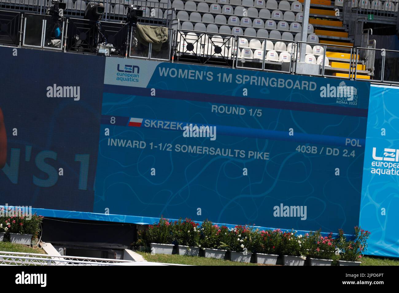 ROME, ITALY - AUGUST 16: competes in the Women's 1m Springboard ...
