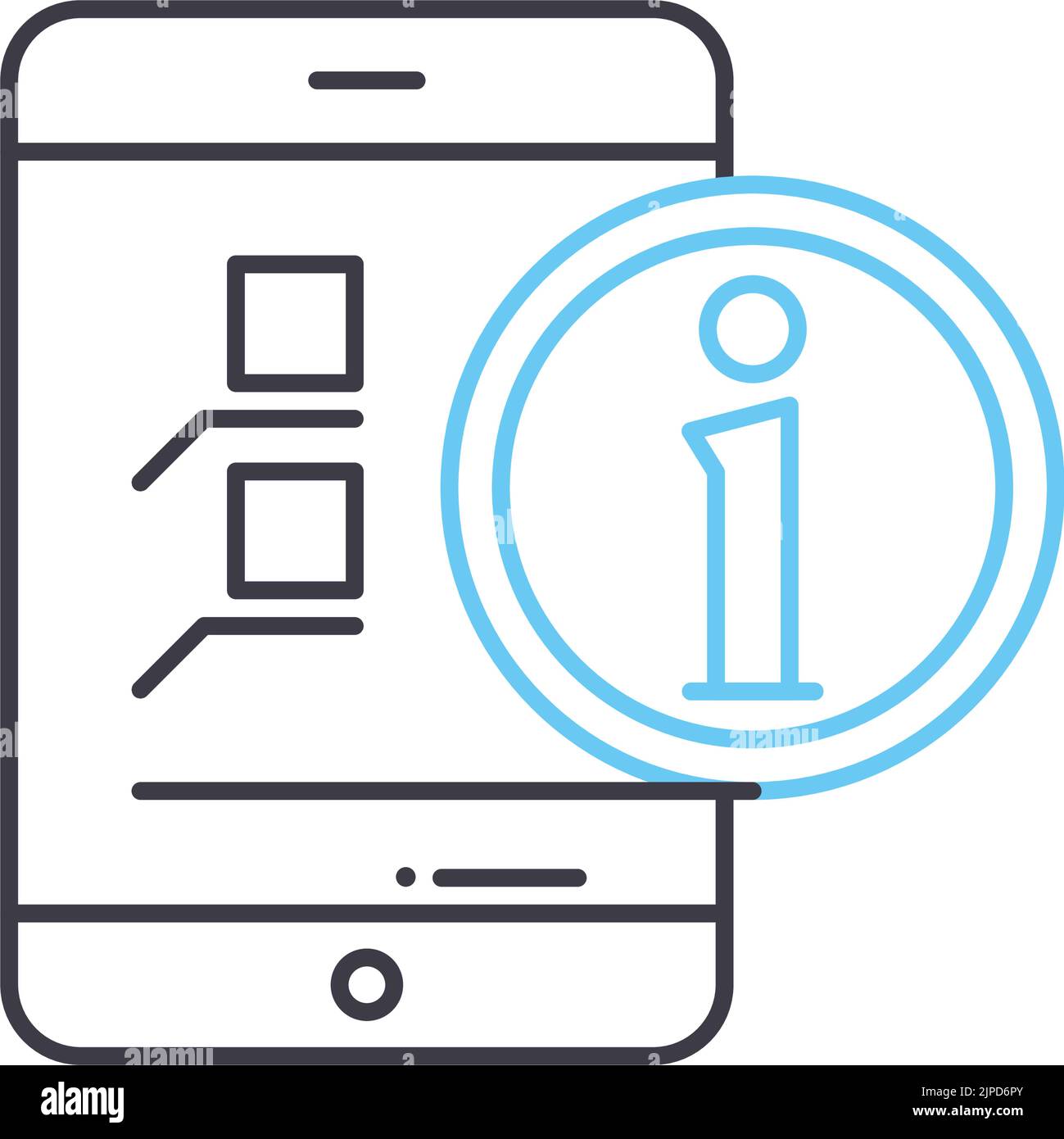 information line icon, outline symbol, vector illustration, concept ...