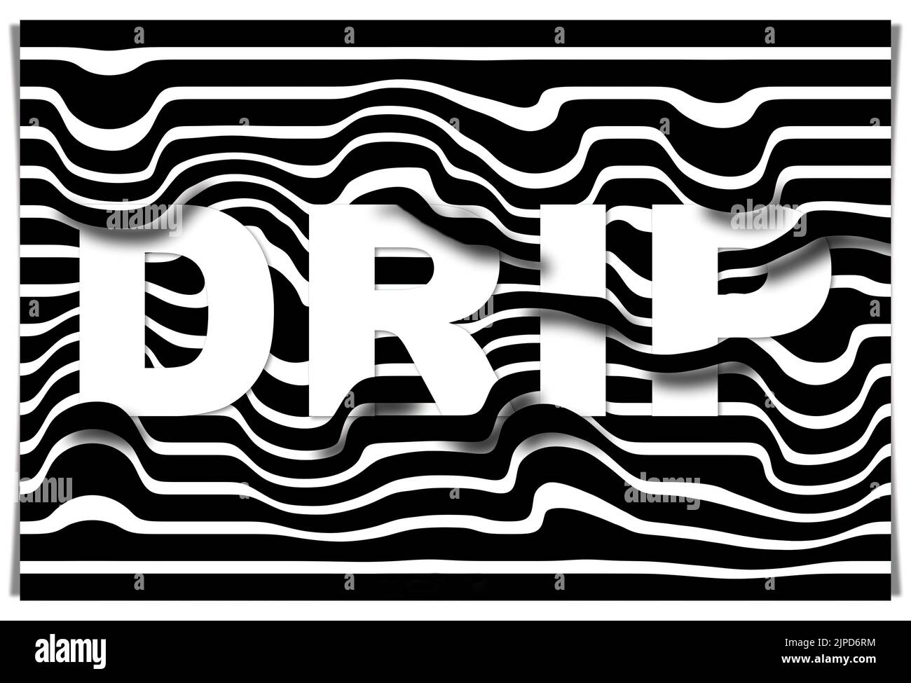 A 3D render of a modern futuristic black and white DRIP poster Stock ...