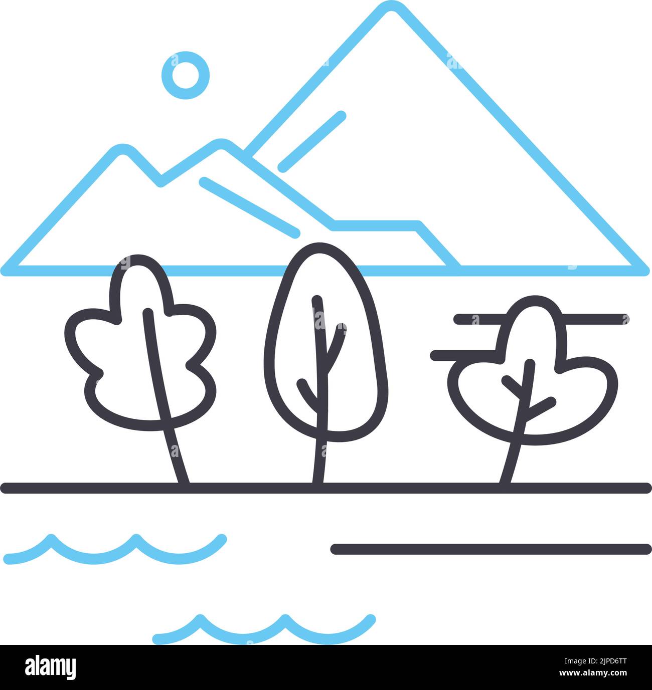 nature line icon, outline symbol, vector illustration, concept sign ...