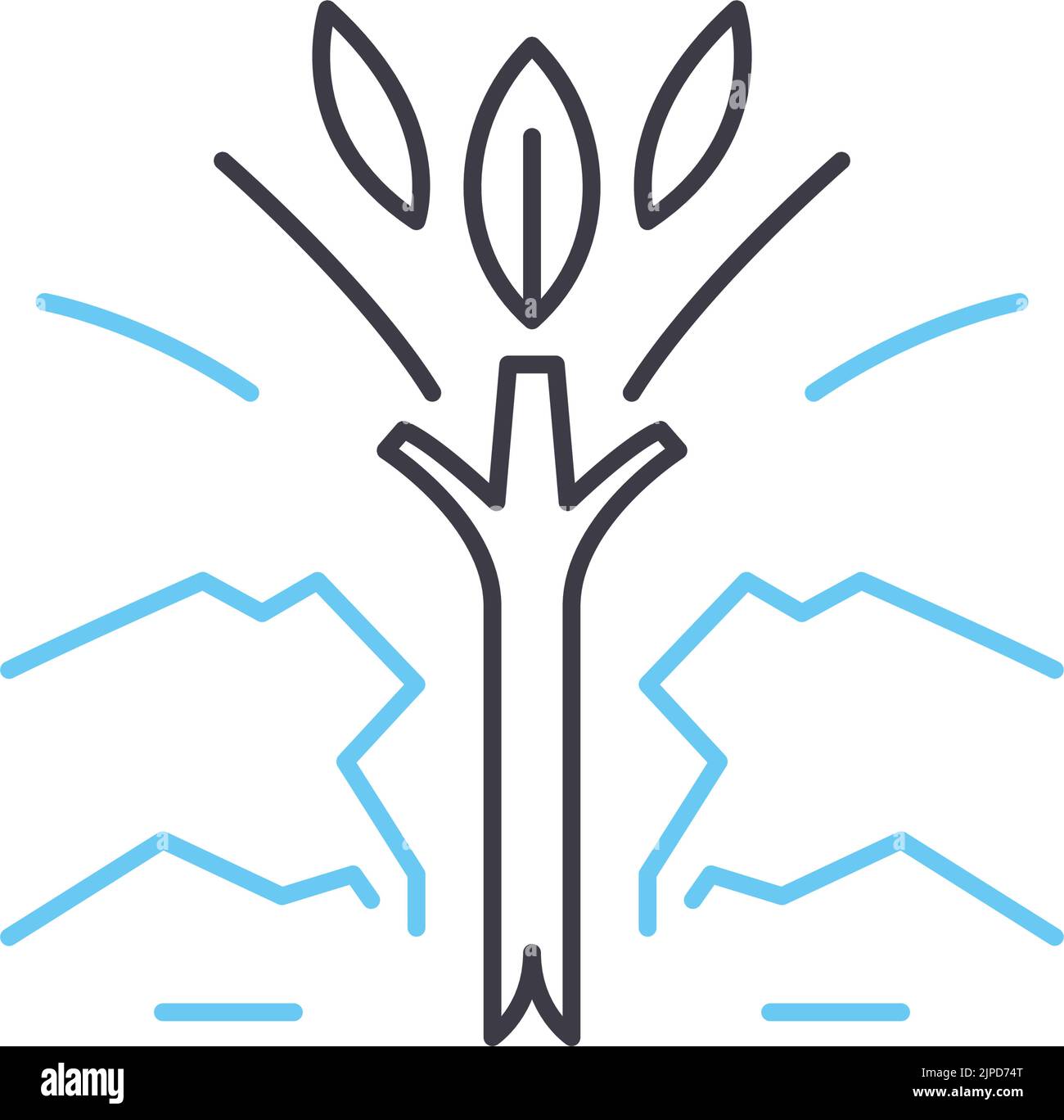 new growth line icon, outline symbol, vector illustration, concept sign ...