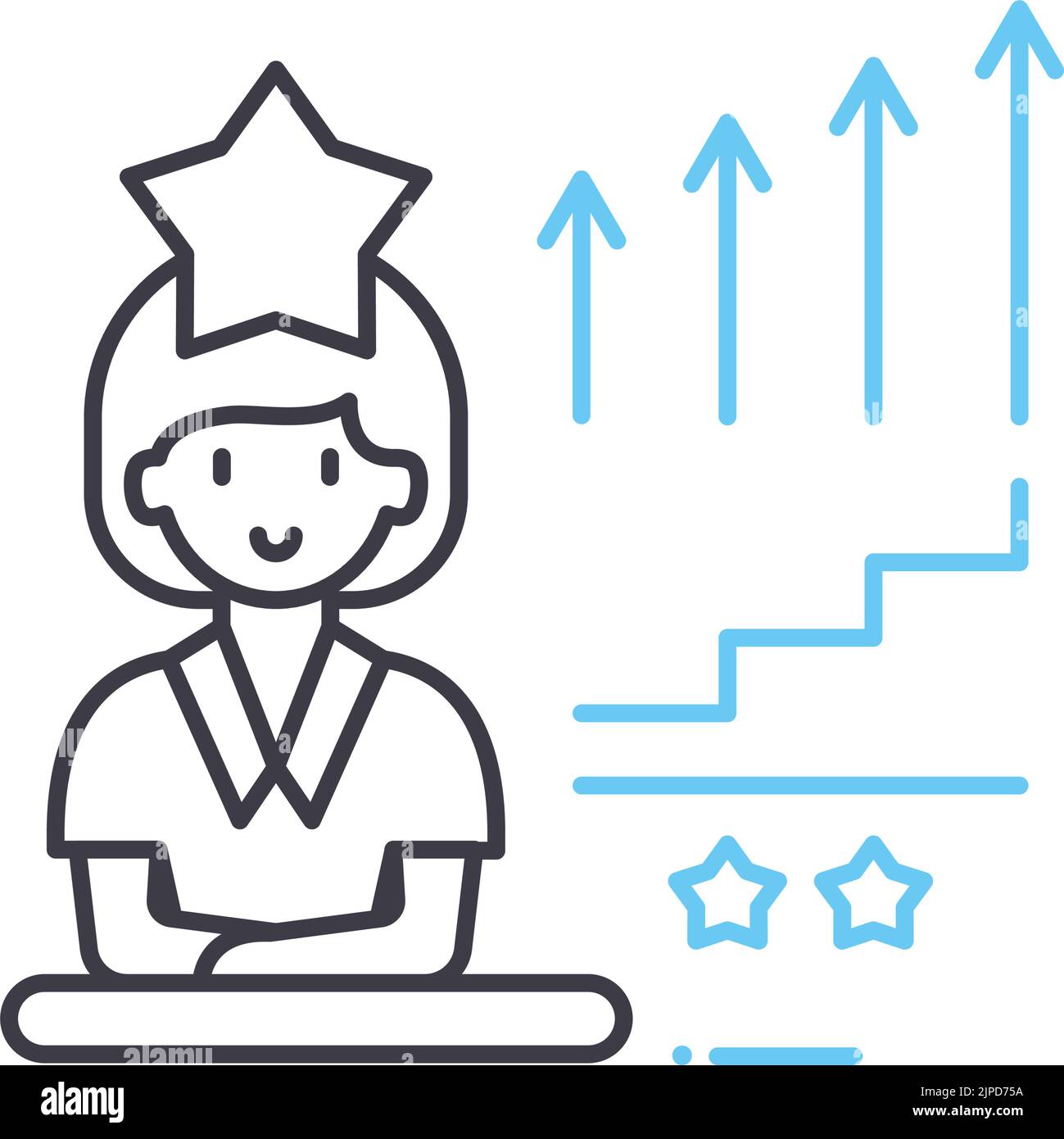 self deelopment line icon, outline symbol, vector illustration, concept ...