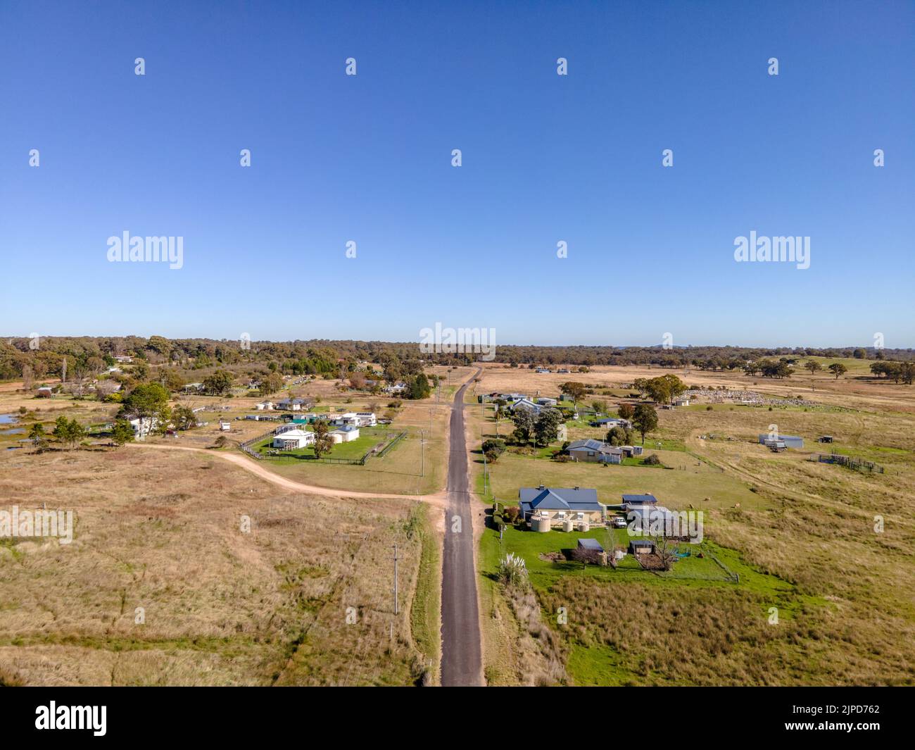 An aerial landscape of Emmaville town Stock Photo - Alamy