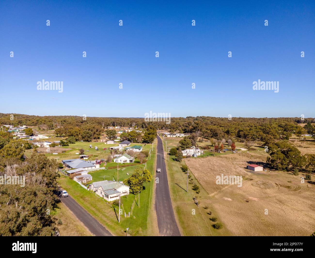 An aerial landscape of Emmaville town Stock Photo - Alamy