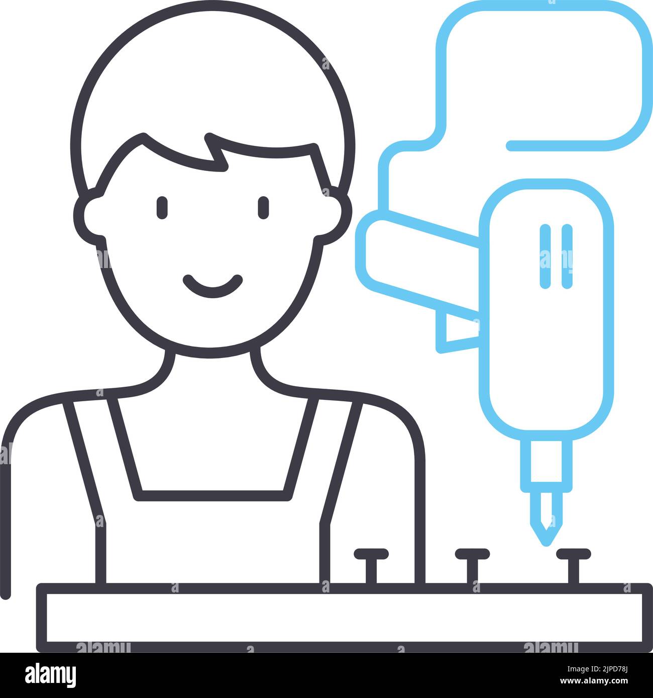 furniture assembly line icon, outline symbol, vector illustration ...