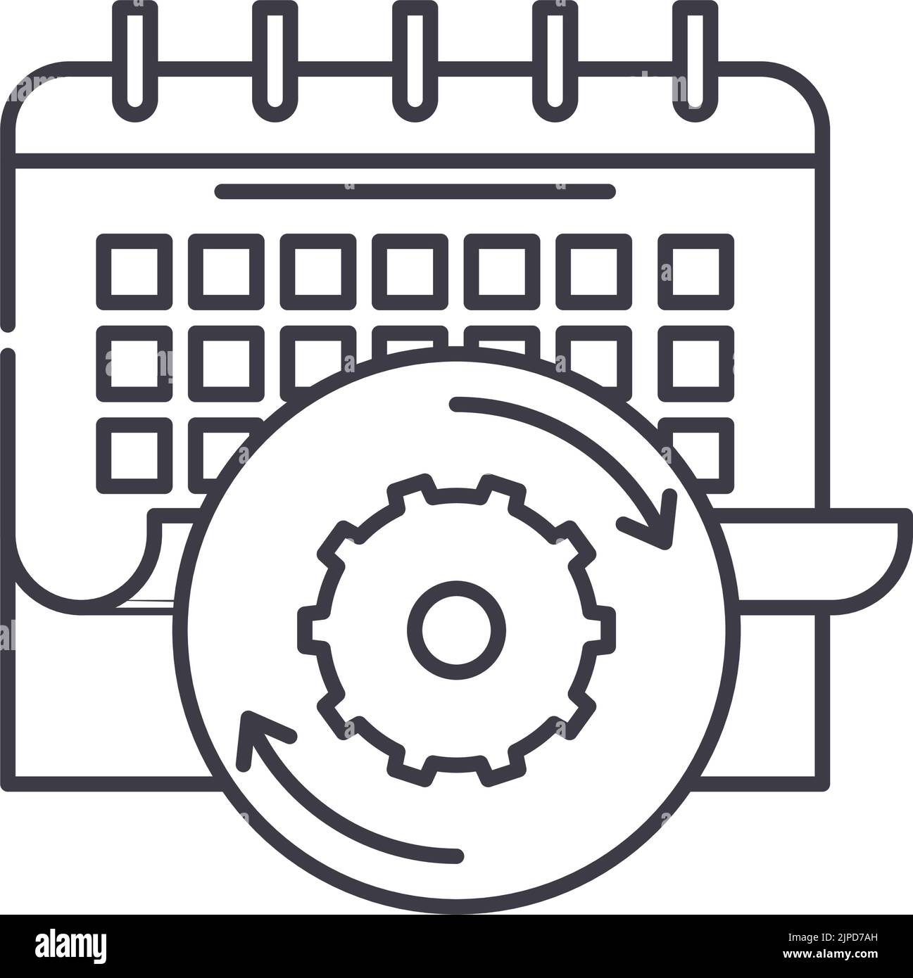 schedule line icon, outline symbol, vector illustration, concept sign ...