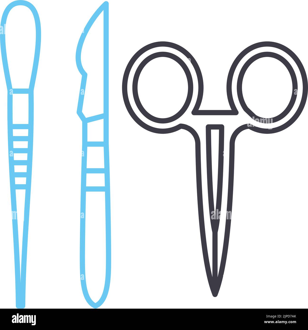 surgical elements line icon, outline symbol, vector illustration ...