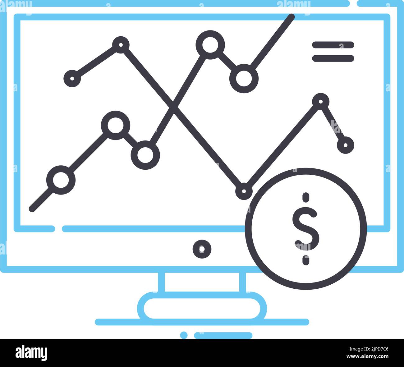 high risk line icon, outline symbol, vector illustration, concept sign ...