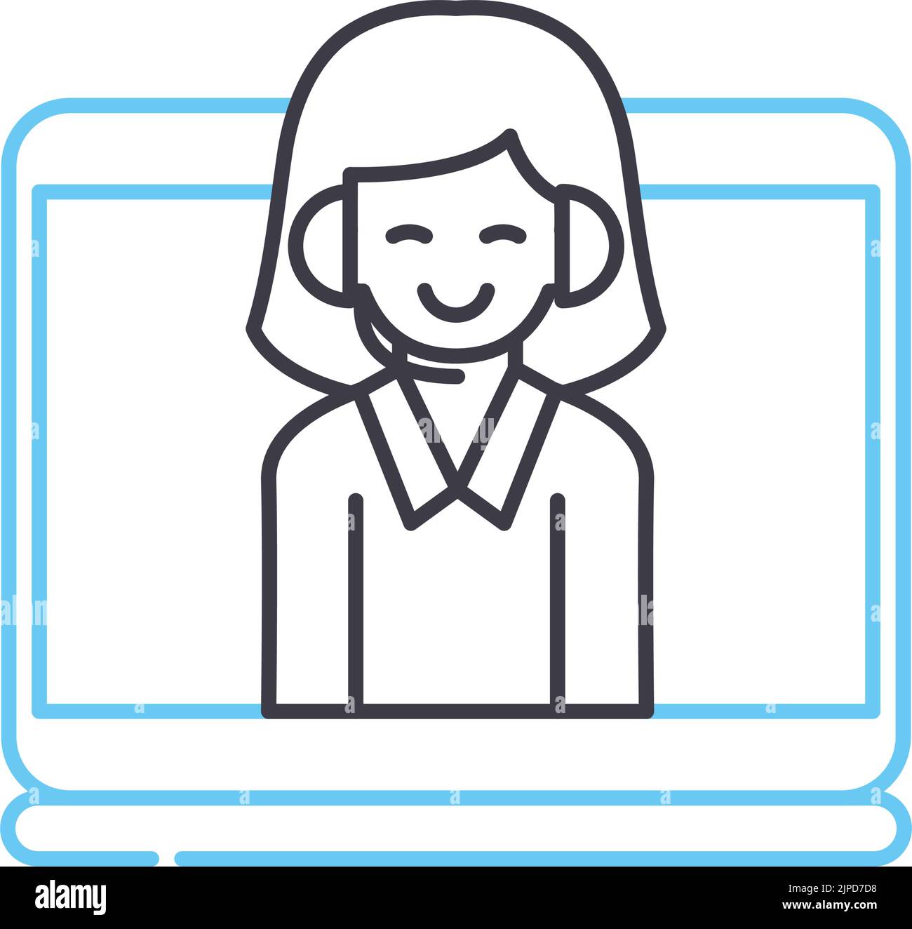 virtual assistant line icon, outline symbol, vector illustration, concept sign Stock Vector ...