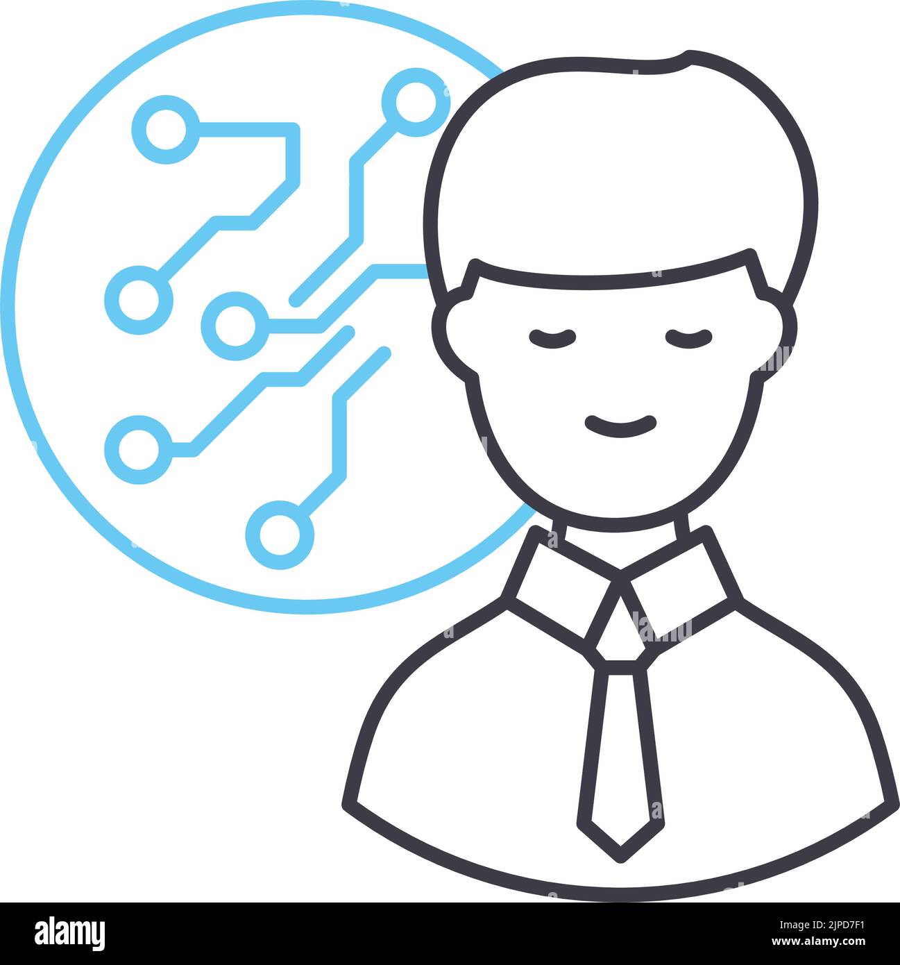 it consulting line icon, outline symbol, vector illustration, concept ...