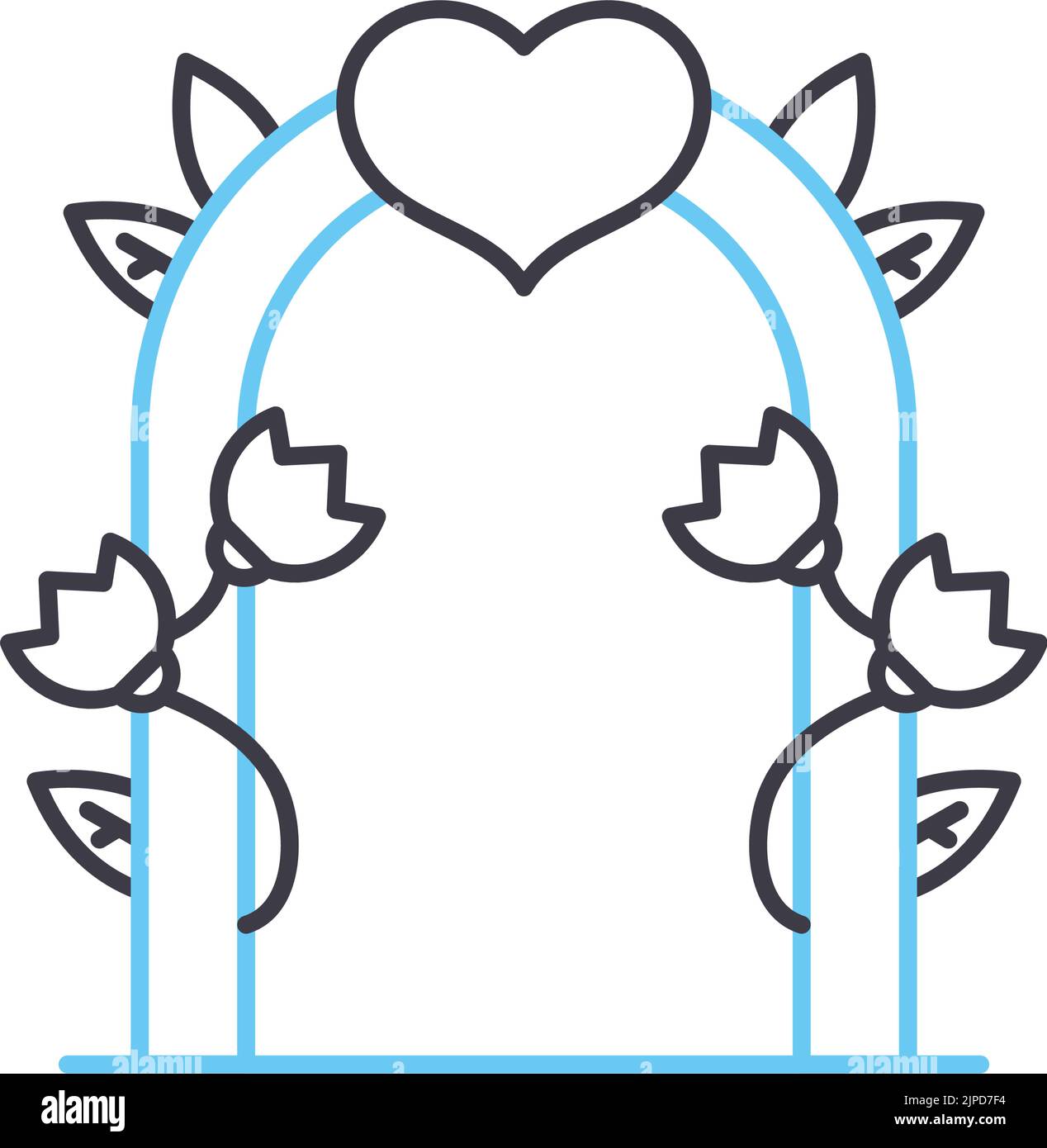 wedding arch line icon, outline symbol, vector illustration, concept ...
