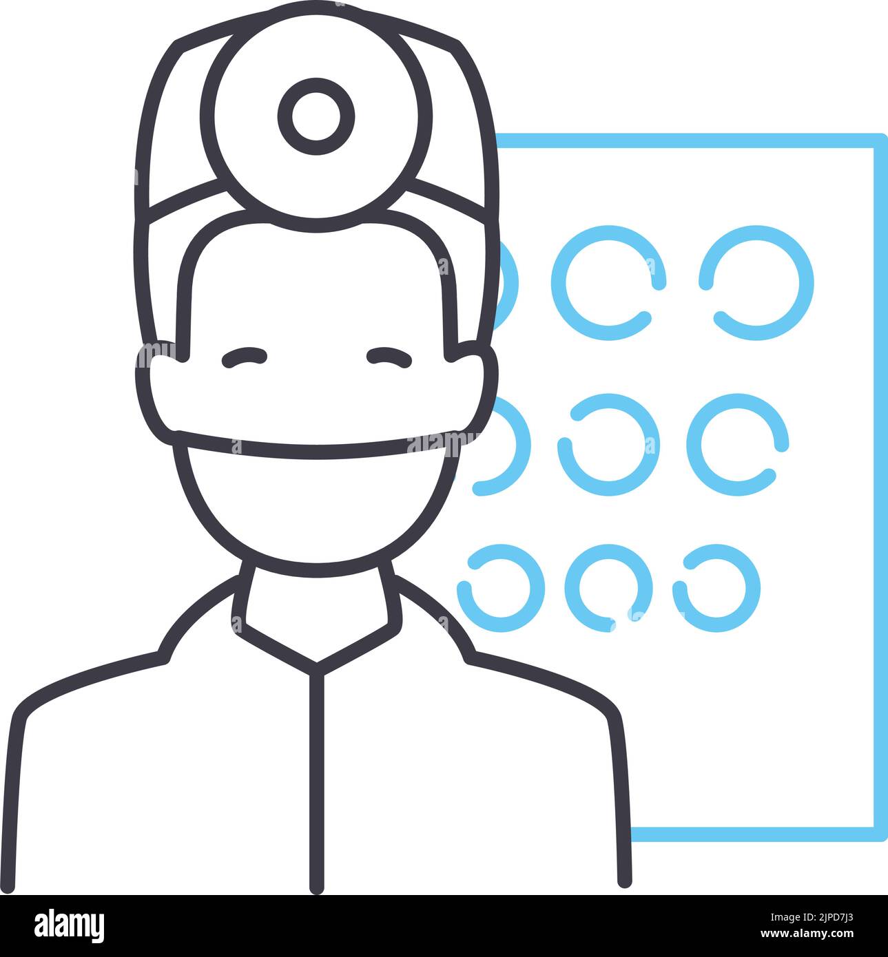 ophthalmologist line icon, outline symbol, vector illustration, concept ...