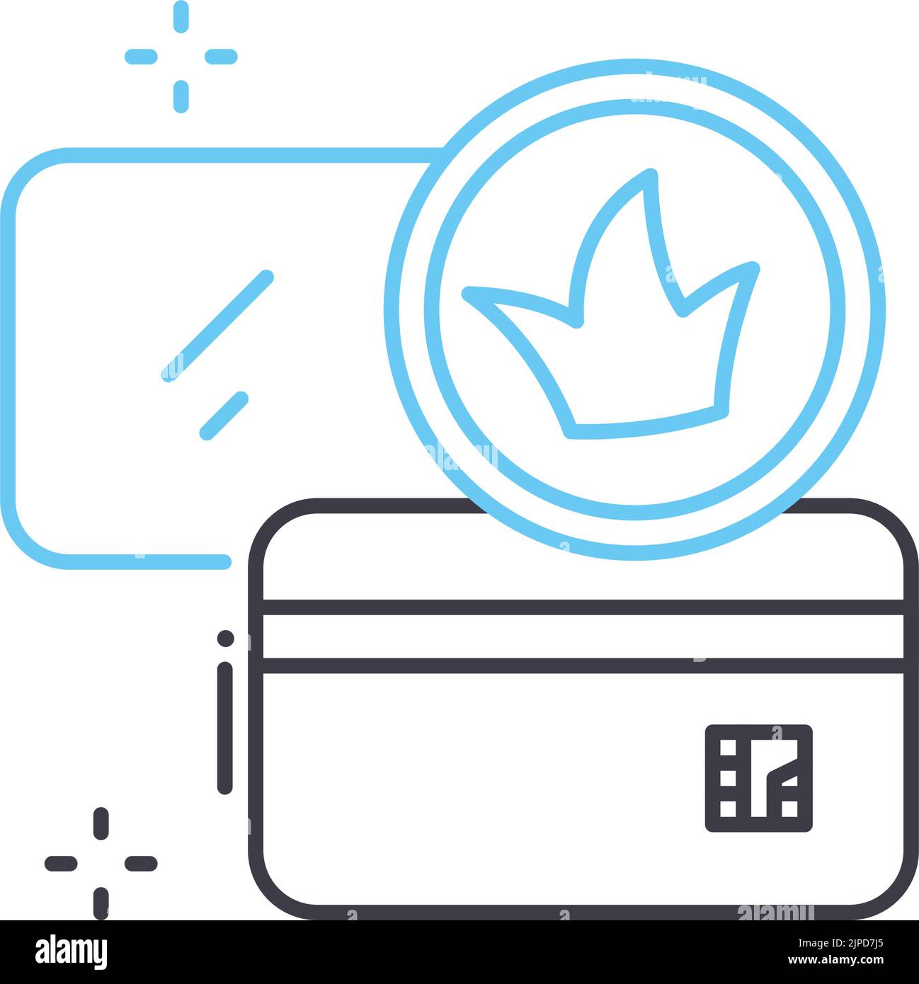 premium cards line icon, outline symbol, vector illustration, concept ...