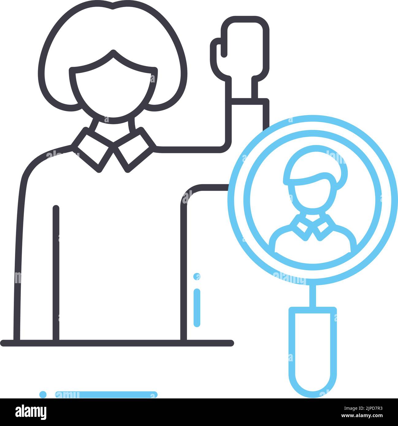 focus group line icon, outline symbol, vector illustration, concept ...