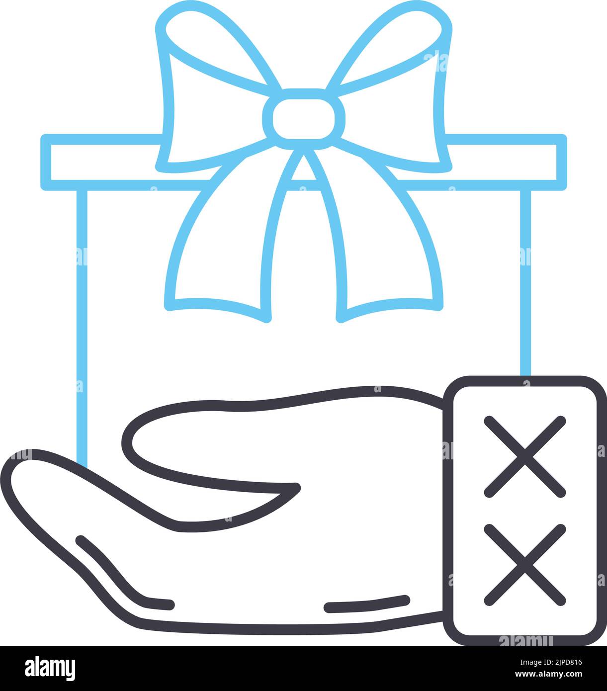 give a gift line icon, outline symbol, vector illustration, concept ...