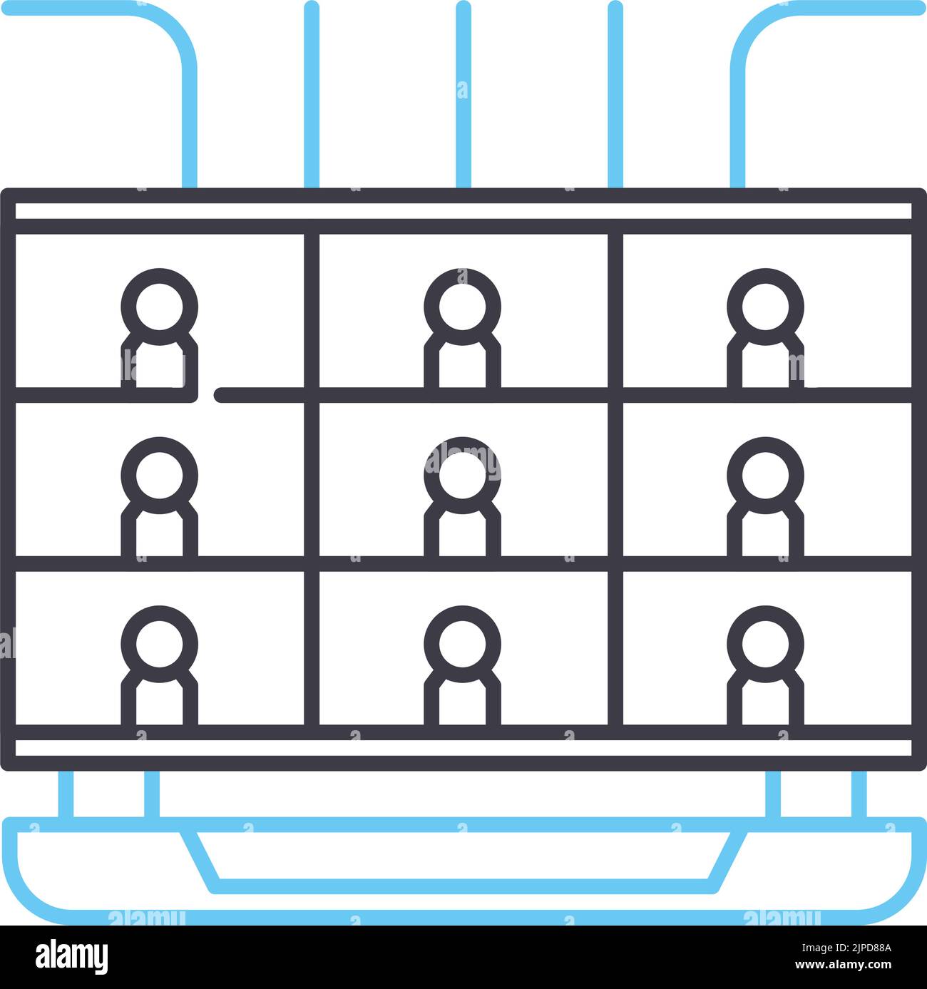 virtual connection line icon, outline symbol, vector illustration, concept sign Stock Vector ...