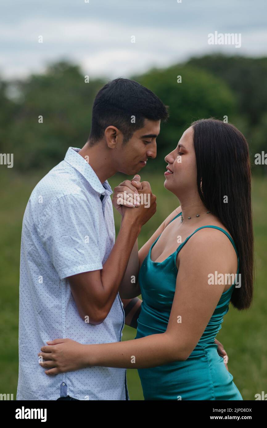 Latin couple showing all their love and happiness Stock Photo - Alamy