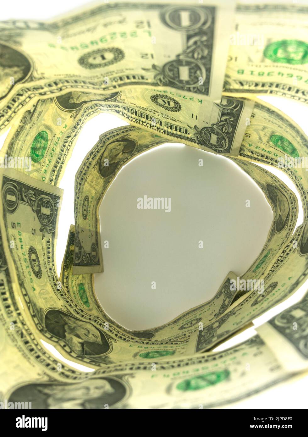 American one dollar currency bill cash tunnel Stock Photo - Alamy