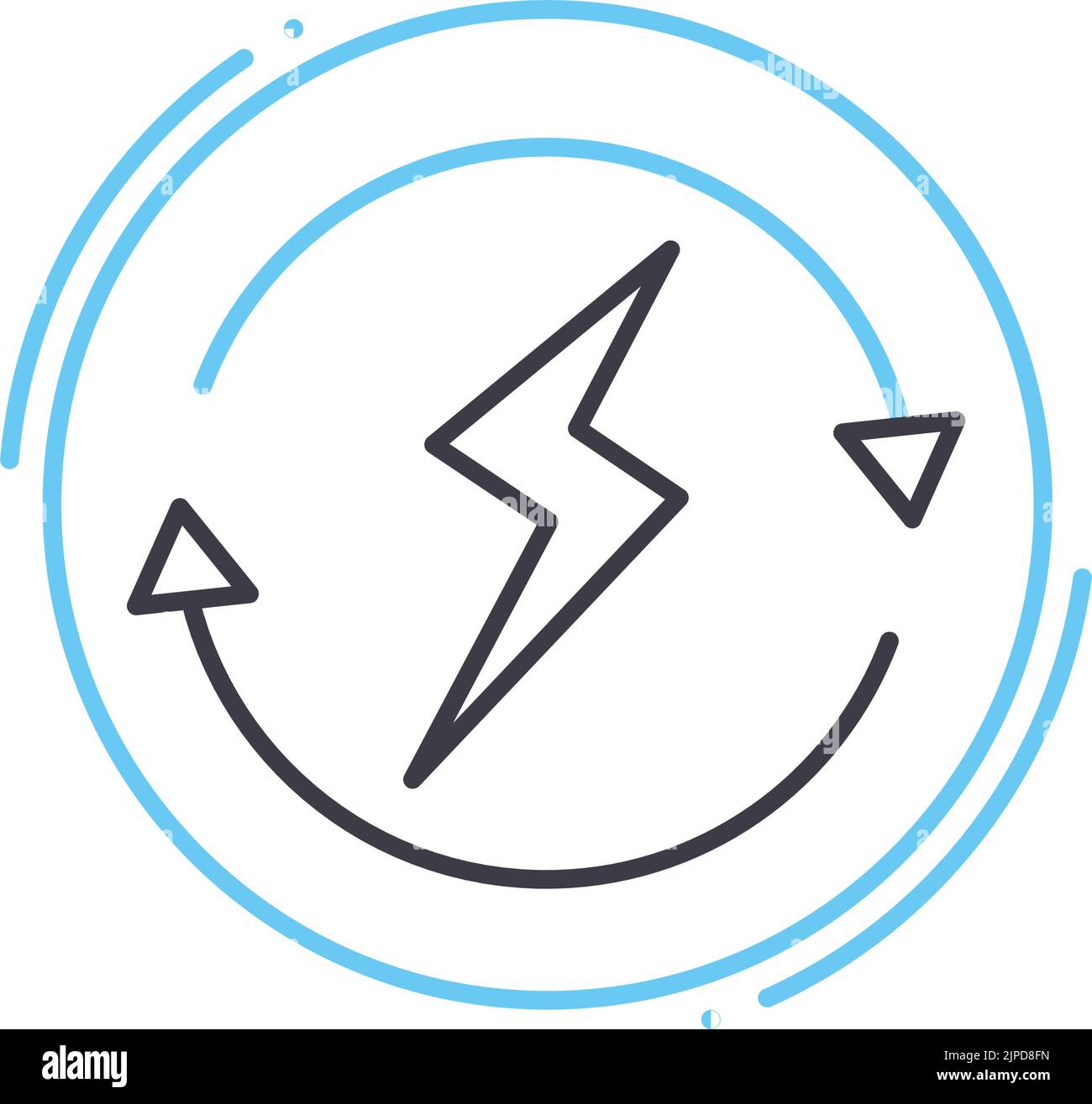 power industry line icon, outline symbol, vector illustration, concept ...
