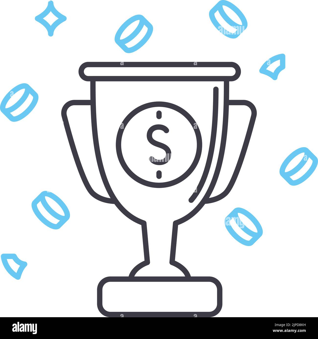 money award line icon, outline symbol, vector illustration, concept ...