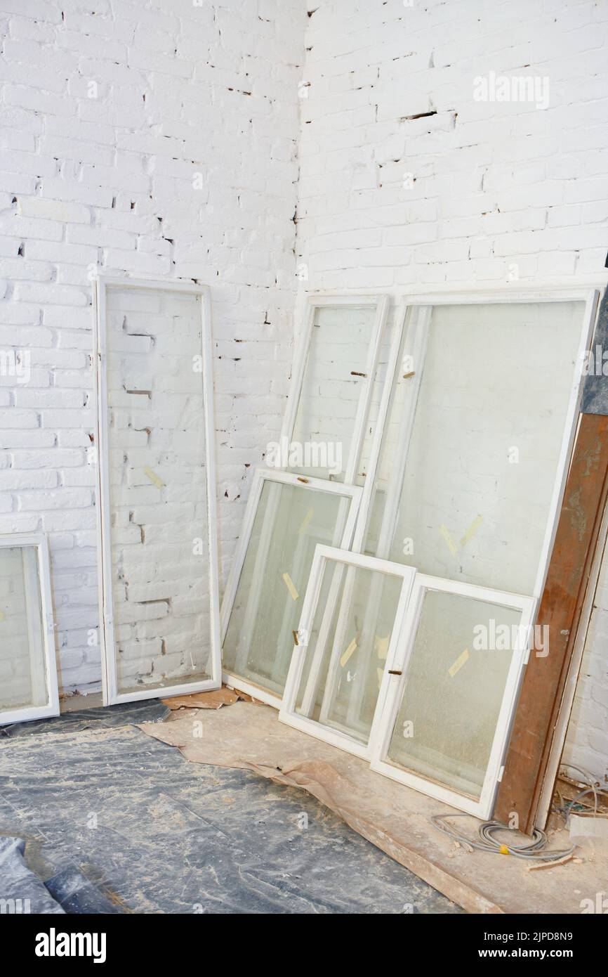 window frame, construction site, remediation, construction, window ...