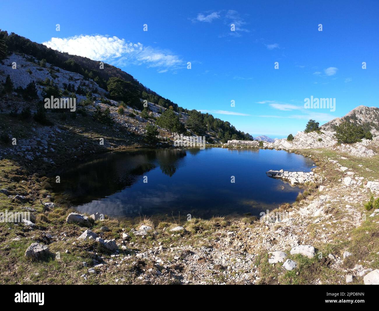 Beautiful puddle Orjenska lokva on mountain Orjen above Herceg Novi in ...