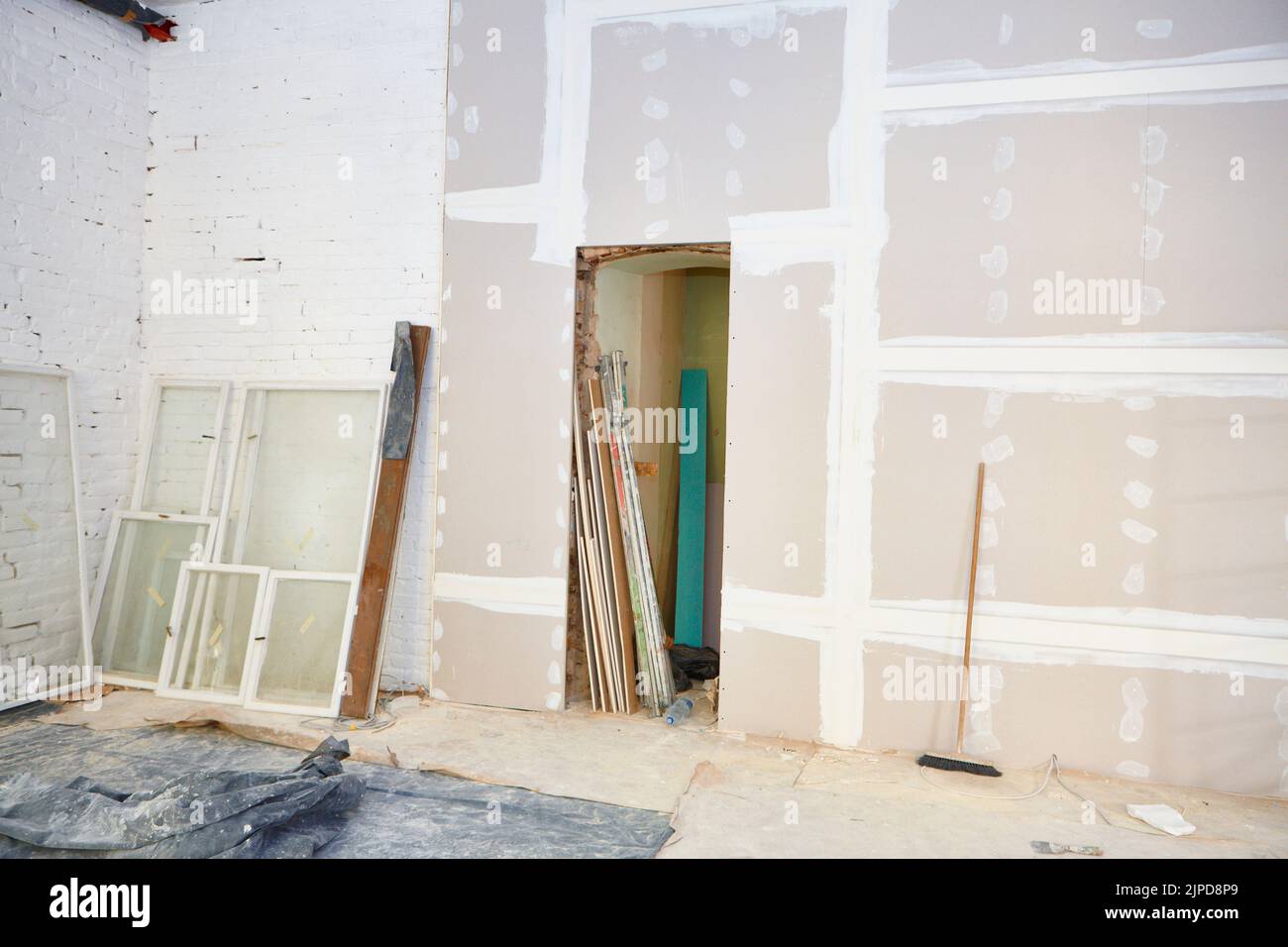 construction site, remediation, renovation, construction, rigipsplatten ...