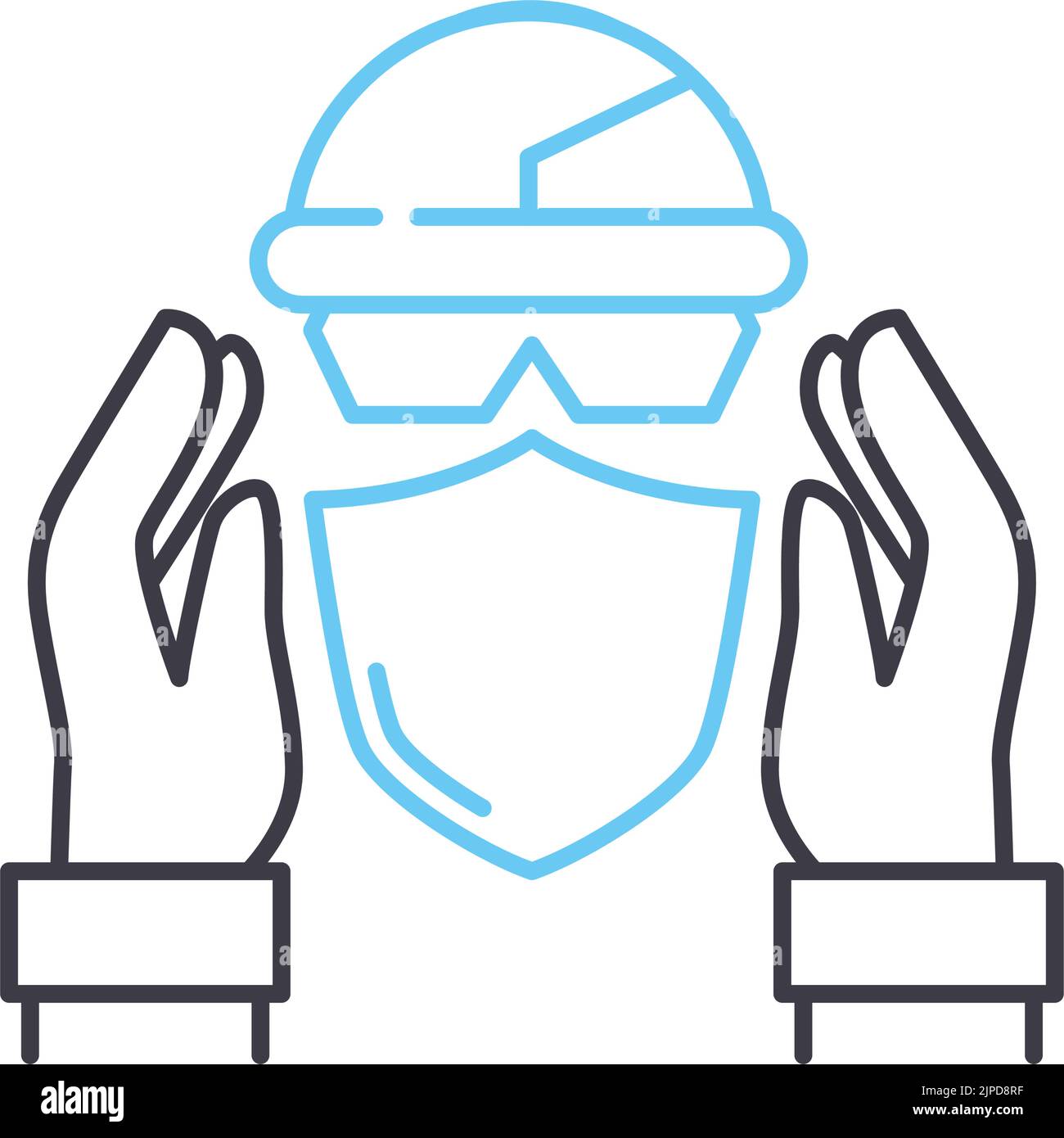 work safety line icon, outline symbol, vector illustration, concept ...