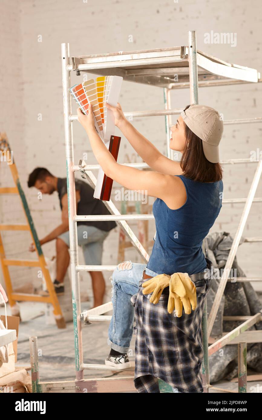 couple, remodeling, select, new home, colour chart, pairs, home ...