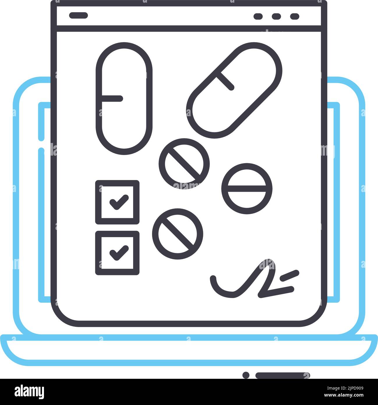 order line icon, outline symbol, vector illustration, concept sign ...