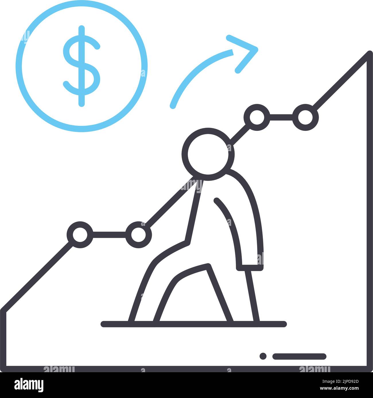 investment line icon, outline symbol, vector illustration, concept sign ...