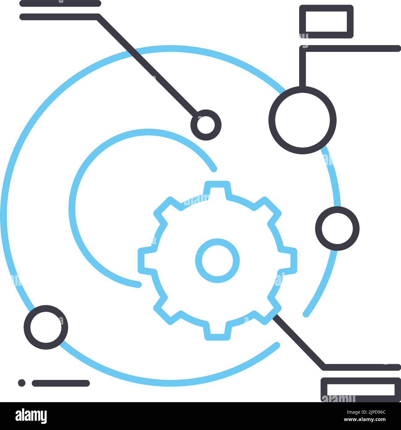 Planetary System Data Line Icon Outline Symbol Vector Illustration Concept Sign Stock Vector