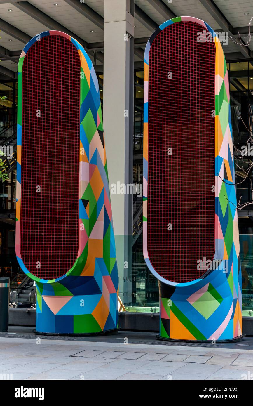 Colourful Air Vents/Ventilation Shafts At The Base Of The Leadenhall ...