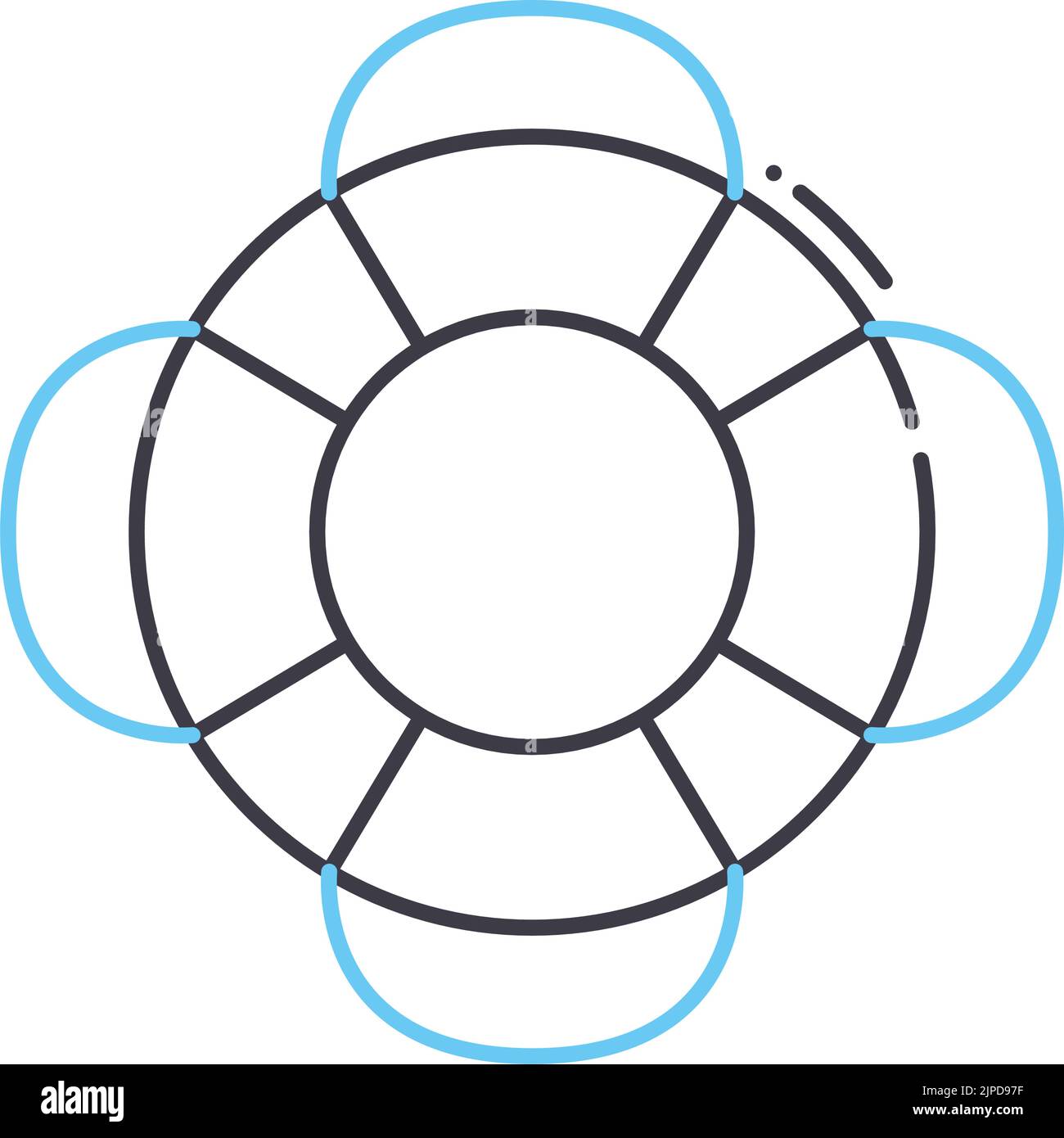 lifebuoy support line icon, outline symbol, vector illustration ...
